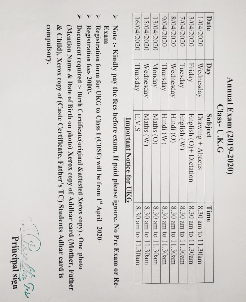 FINAL EXAM TIME-TABLE (2020-2021) – St. Ann's English Medium School (CBSE)